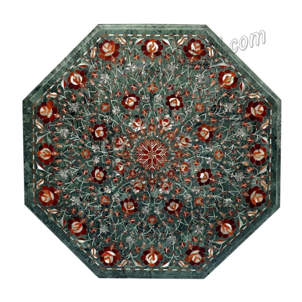 Coffee Table with Marble Jali Stand - Parchinkari - Marble Inlay ...